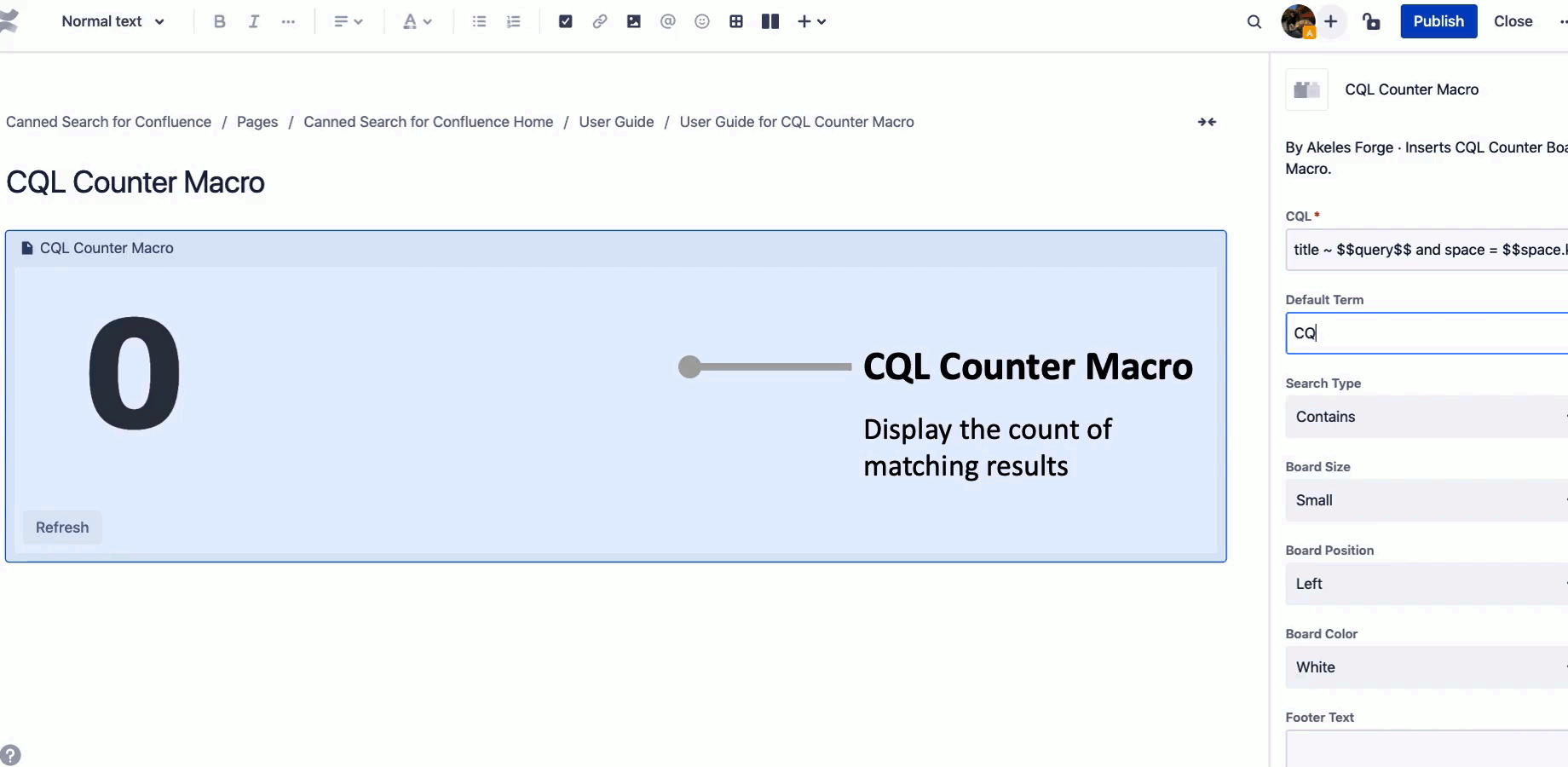 User Guide for CQL Counter Macro | Akeles